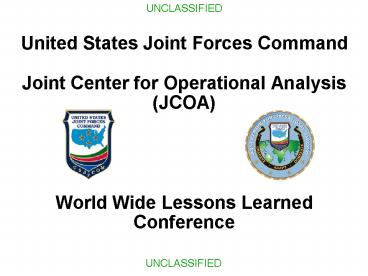 PPT – United States Joint Forces Command Joint Center for Operational ...