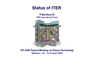 Status of ITER presentation | free to download