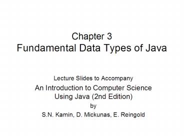 PPT – Chapter 3 Fundamental Data Types of Java PowerPoint presentation ...