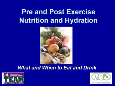 Pre and Post Exercise Nutrition and Hydration presentation | free to view