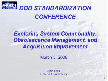 PPT – DOD STANDARDIZATION PowerPoint presentation | free to view - id ...
