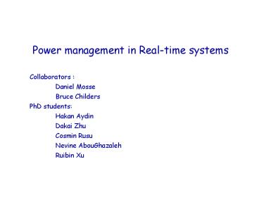 PPT – Power management in Realtime systems PowerPoint presentation ...