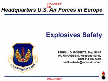 Explosives Safety presentation | free to view