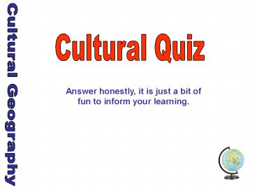 Cultural Quiz presentation | free to view