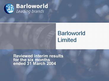 Barloworld Limited presentation | free to download