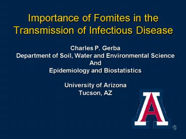 Importance of Fomites in the Transmission of Infectious Disease ...