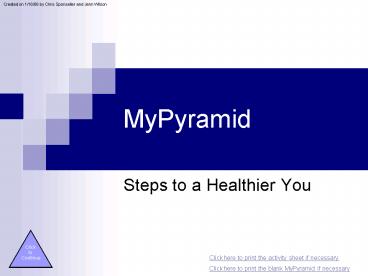 PPT – MyPyramid PowerPoint presentation | free to view - id: 1d1e3-ZjU4Z