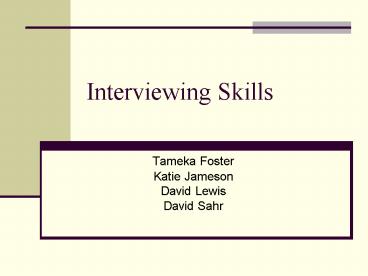 PPT – Interviewing Skills PowerPoint presentation | free to view - id ...