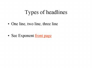 Types of headlines presentation | free to view