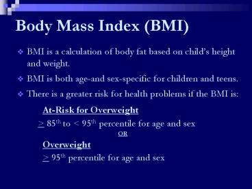 Body Mass Index BMI presentation | free to view