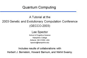 Quantum Computing presentation | free to download