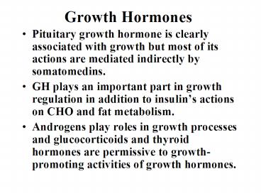 Growth Hormones presentation | free to view