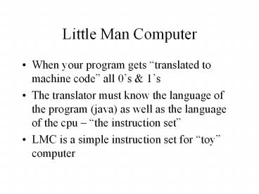 Little Man Computer presentation | free to download
