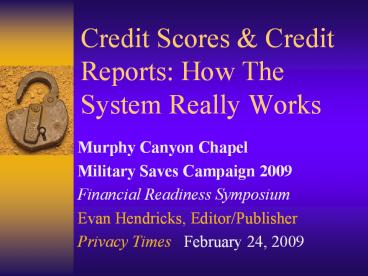 Credit Scores presentation | free to view