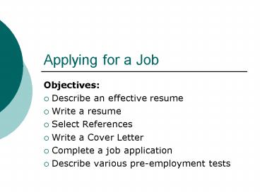 Applying for a Job presentation | free to view