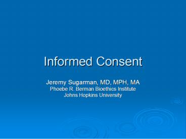 Informed Consent presentation | free to view