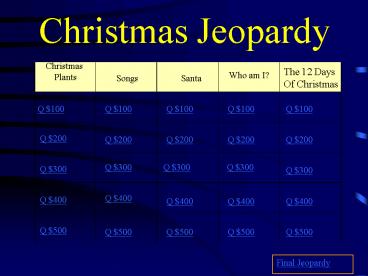 Christmas Jeopardy presentation | free to view