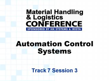 Automation Control Systems presentation | free to view