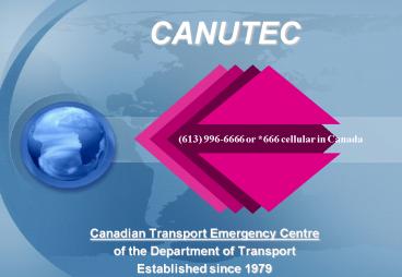 CANUTEC presentation | free to view