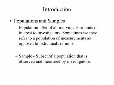 PPT – Populations and Samples PowerPoint presentation | free to ...
