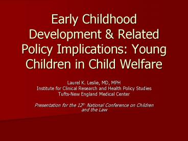 Early Childhood Development presentation | free to view
