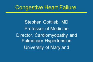 Congestive Heart Failure presentation | free to view