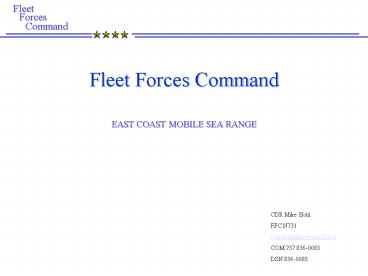 Fleet Forces Command presentation | free to view