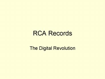 RCA Records presentation | free to view