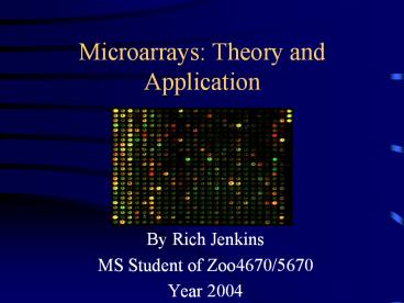 PPT – Microarrays: Theory and Application PowerPoint presentation ...