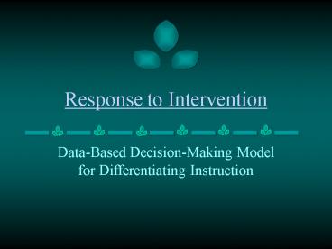 Response to Intervention presentation | free to view