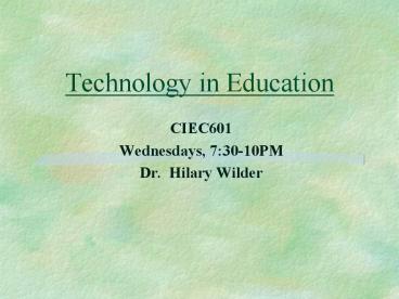 PPT – Technology in Education PowerPoint presentation | free to view ...