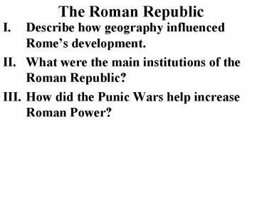 PPT – The Roman Republic PowerPoint presentation | free to view - id ...
