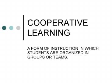 COOPERATIVE LEARNING presentation | free to view