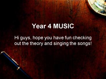 Year 4 MUSIC presentation | free to view