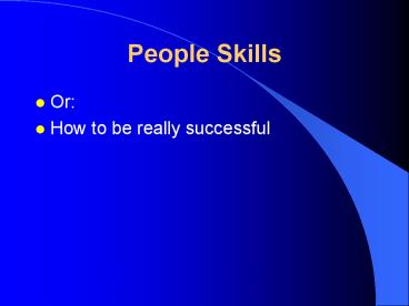 People Skills presentation | free to view