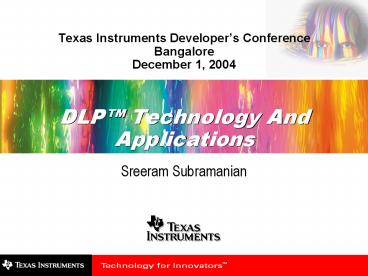 PPT – DLP Technology And Applications PowerPoint presentation | free to ...