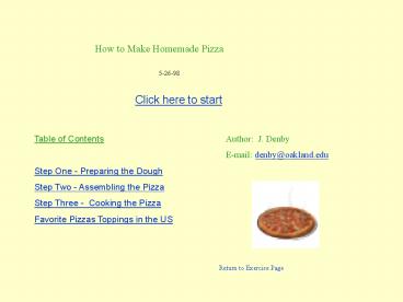 How to Make Homemade Pizza presentation | free to view