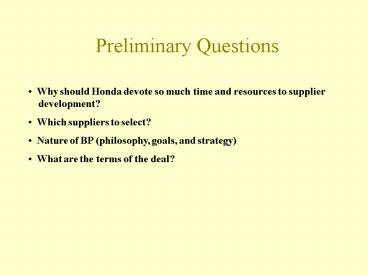 PPT – Preliminary Questions PowerPoint presentation | free to download ...