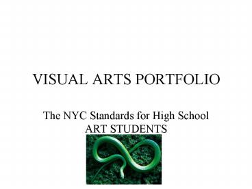 VISUAL ARTS PORTFOLIO presentation | free to view