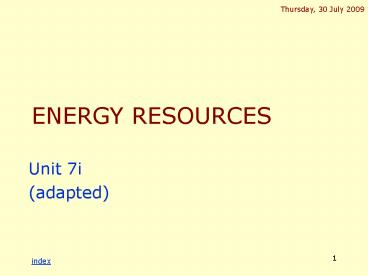 ENERGY RESOURCES presentation | free to view