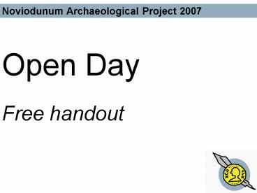 Open Day presentation | free to view