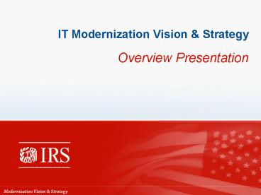 IT Modernization Vision presentation | free to view