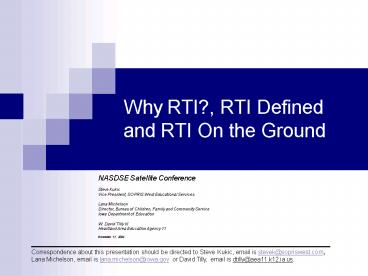 Why RTI, RTI Defined and RTI On the Ground presentation | free to download