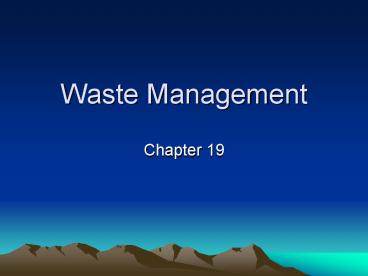 Waste Management presentation | free to view