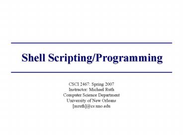 PPT – Shell ScriptingProgramming PowerPoint presentation | free to view ...