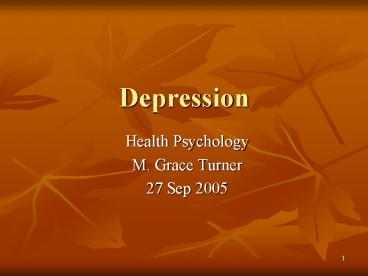Depression presentation | free to view