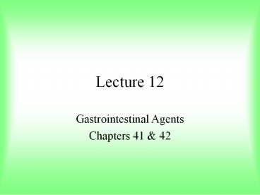 Gastrointestinal Agents presentation | free to download