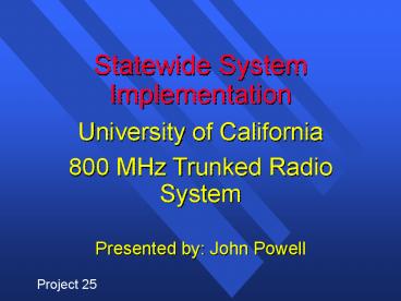 APCO PROJECT 25 presentation | free to view