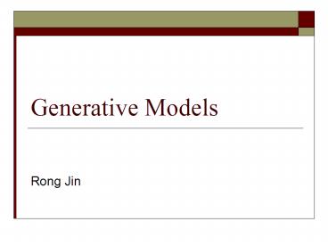 Generative Models presentation | free to download
