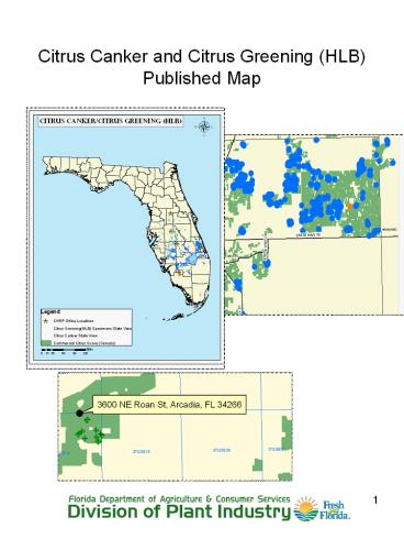 Citrus Canker and Citrus Greening (HLB) Published Map presentation ...